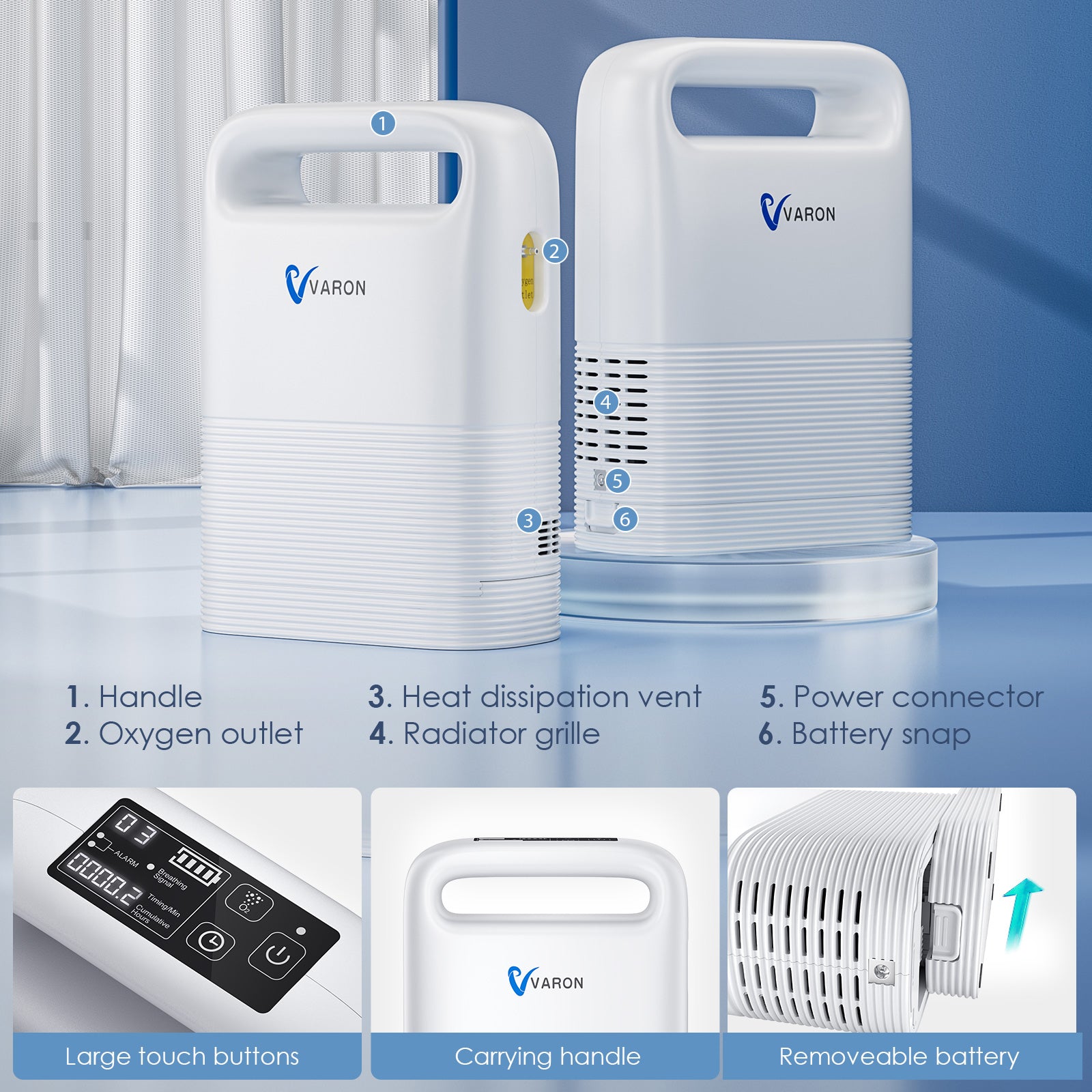New Arrival Varon 1-5L/min Pulse Flow Portable Oxygen Concentrator – TTLIFE OXYGEN CONCENTRATOR