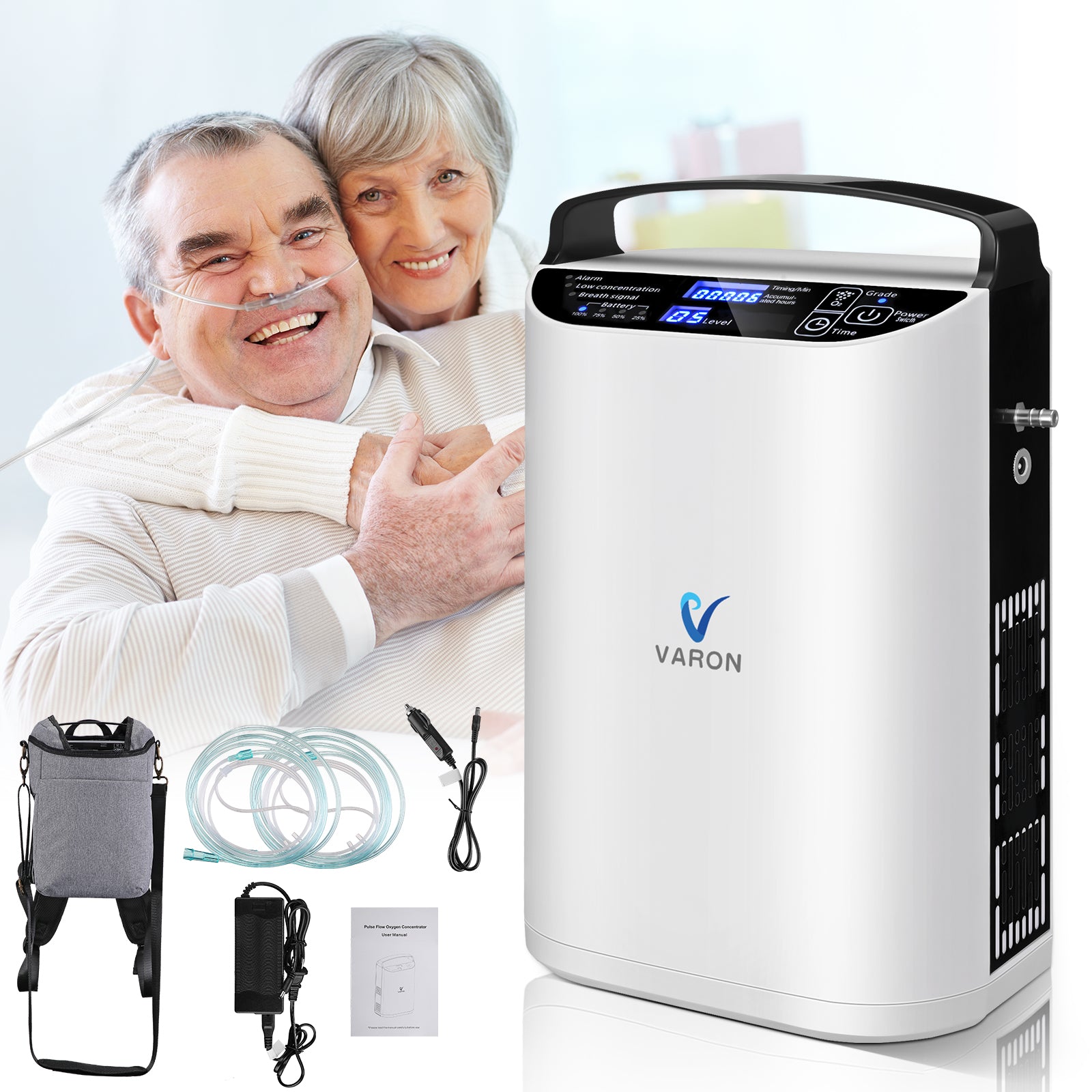 VARON 5L/min Pulse Flow Portable Oxygen Concentrator NT-01+ An Extra N ...